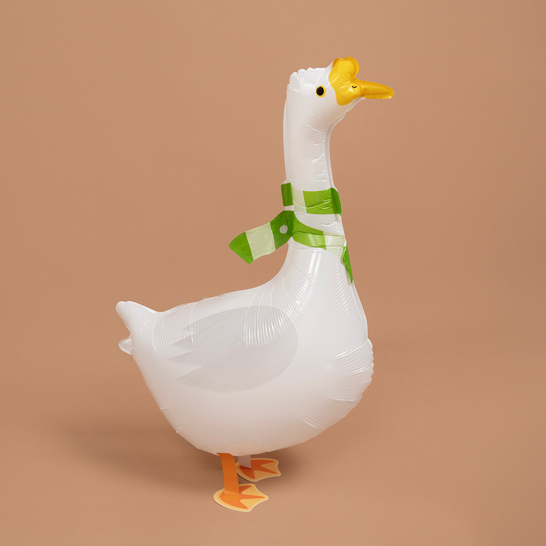 Шар 3D (34'/86 см) Ходячая Фигура, Гусь, Белый, 1 шт.