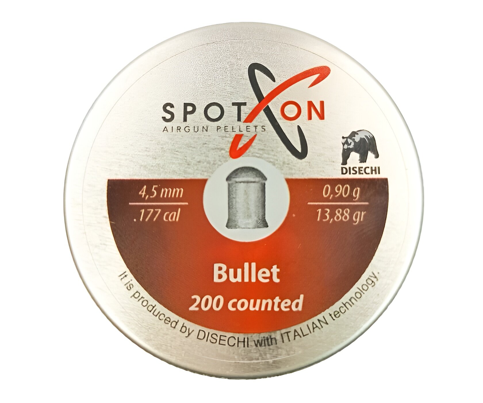 Пули SPOTON "Bullet", для пневматики, 4,5 мм, 0,90 гр, 200 шт.