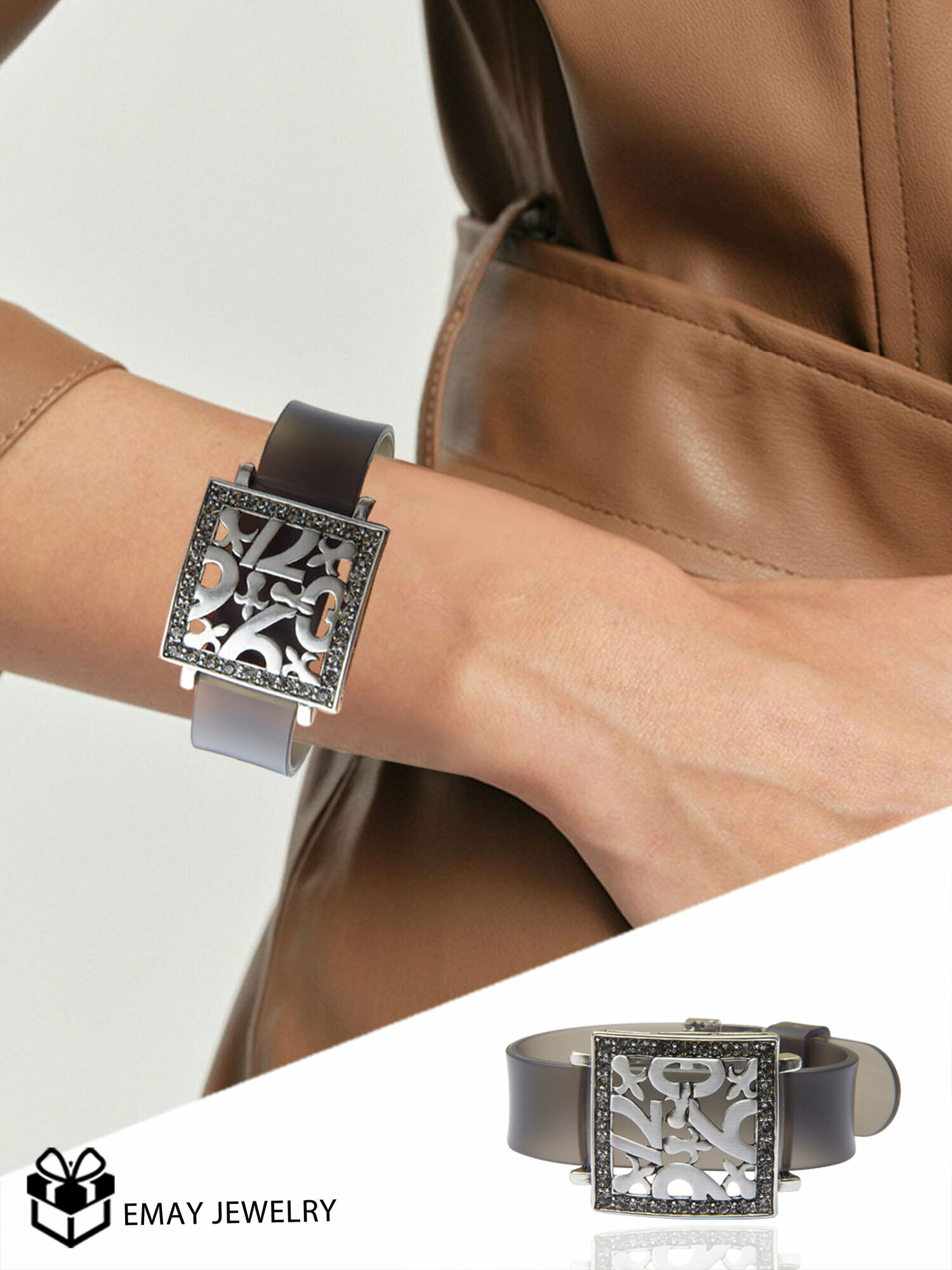 Браслет Emay, искусственный камень, циркон