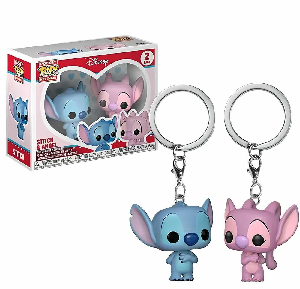 Набор брелков Дисней Лило и Стич Стич и Ангел / Keychain Disney Lilo And Stitch Stitch & Angel 2шт (9см)
