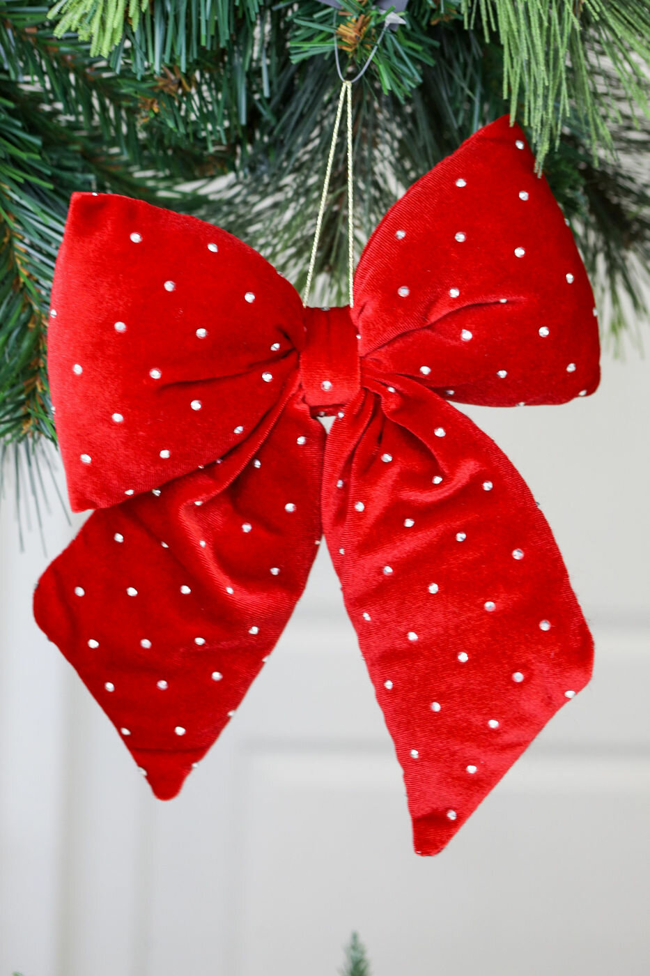 Декоративный бант дивия, текстиль, красный, 23х20 см, Edelman 1180380