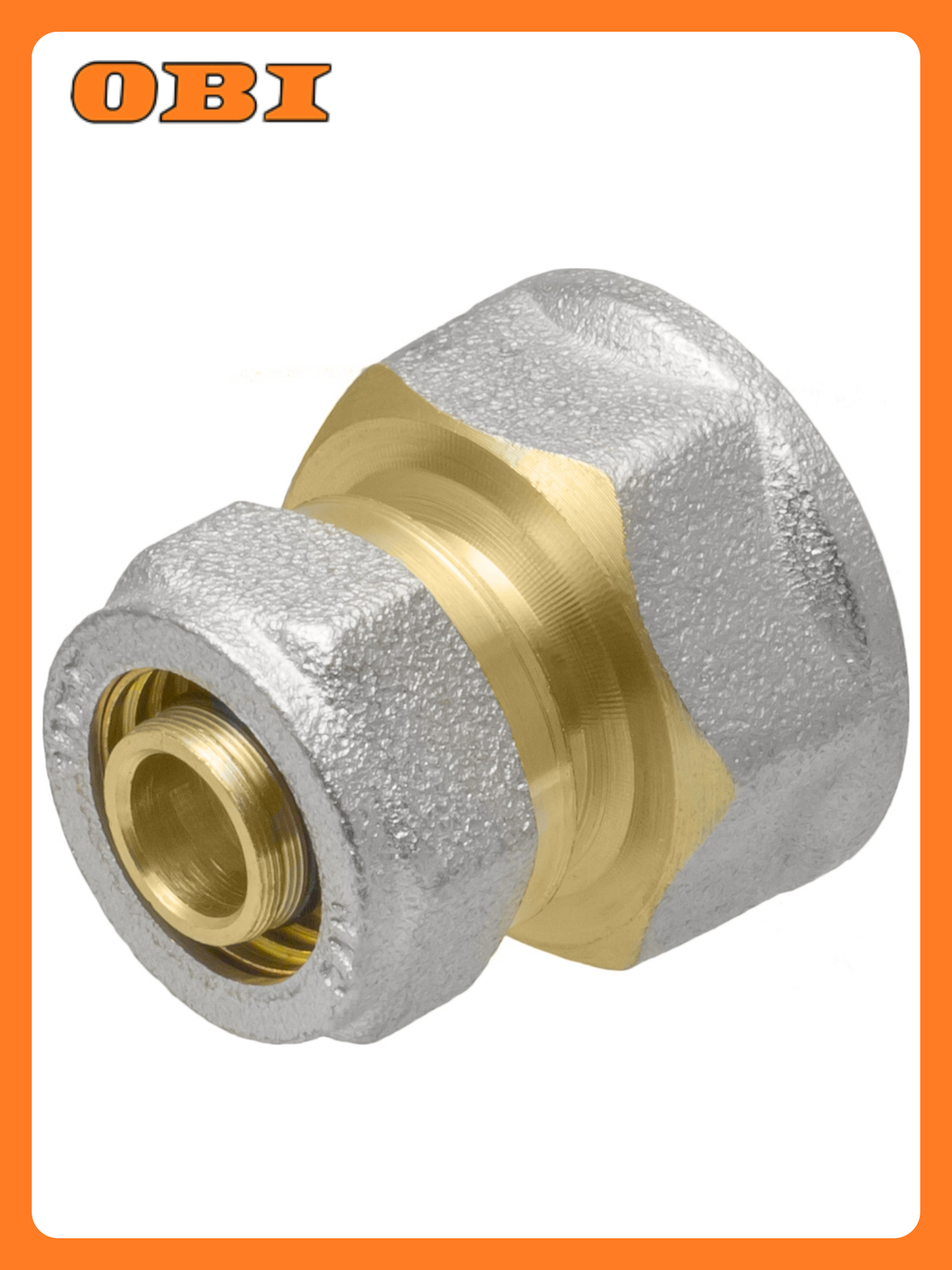 Соединитель Rvc 16 x 3/4", муфта, латунь, никелированный, 26 см