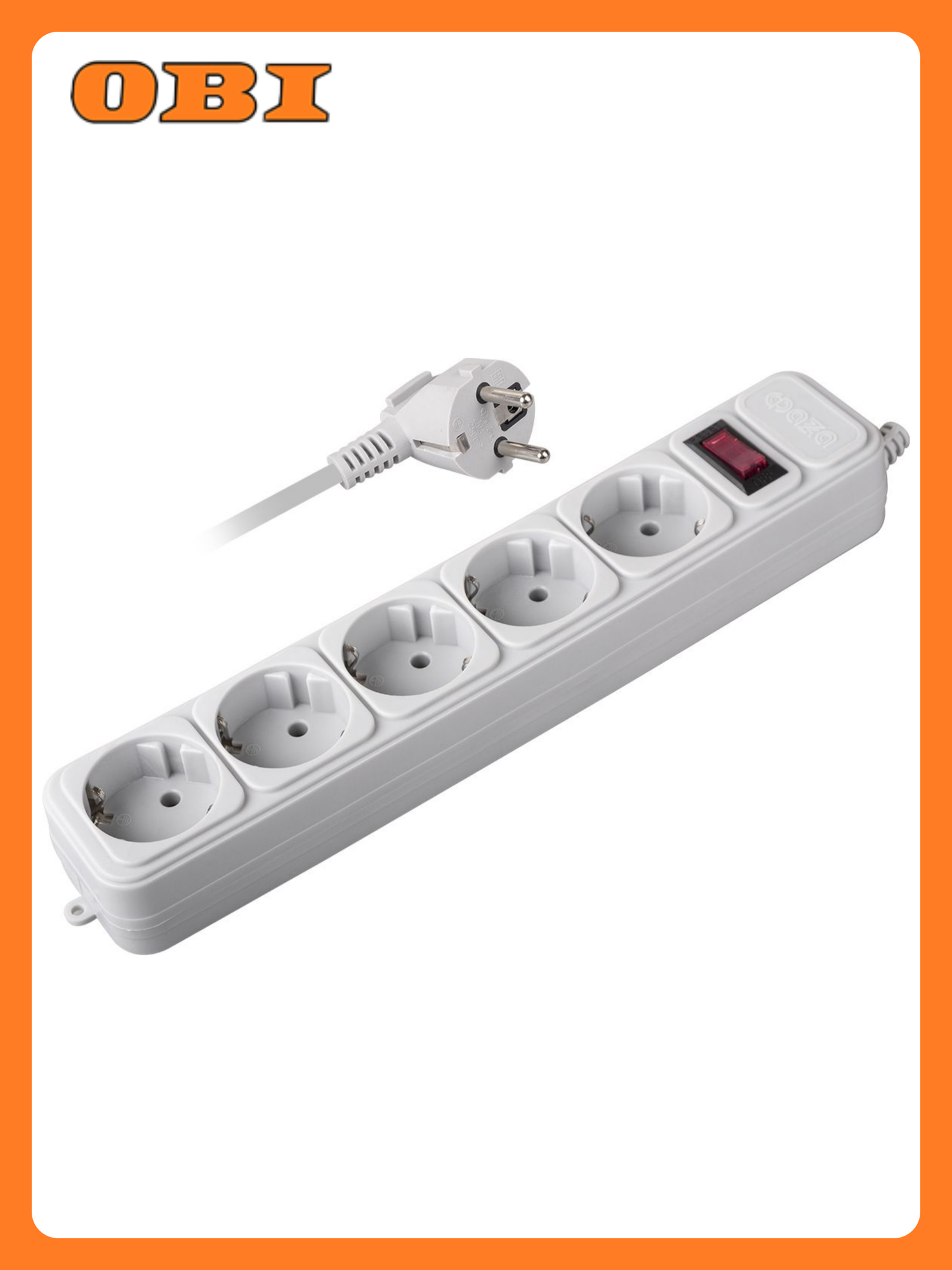 Сетевой фильтр Фаzа FOP-05GS-500-gy серый, 5 метров, 5 разеток,220Вт