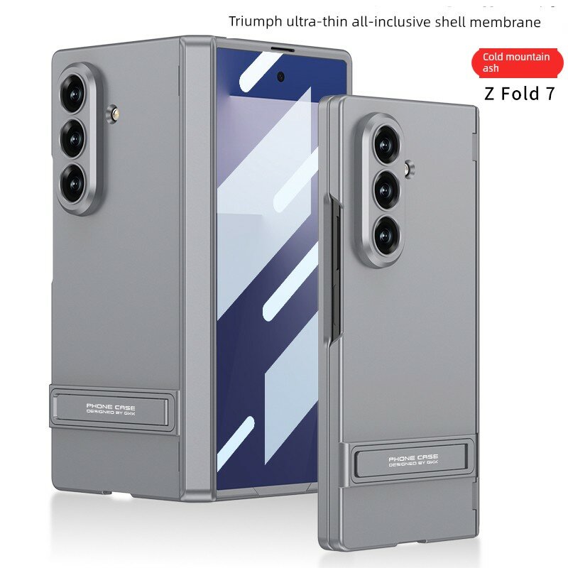Чехол для Galaxy Z Fold7 с кожаным покрытием, магнитная защелка, полная защита, стекло в комплекте, складная подставка,