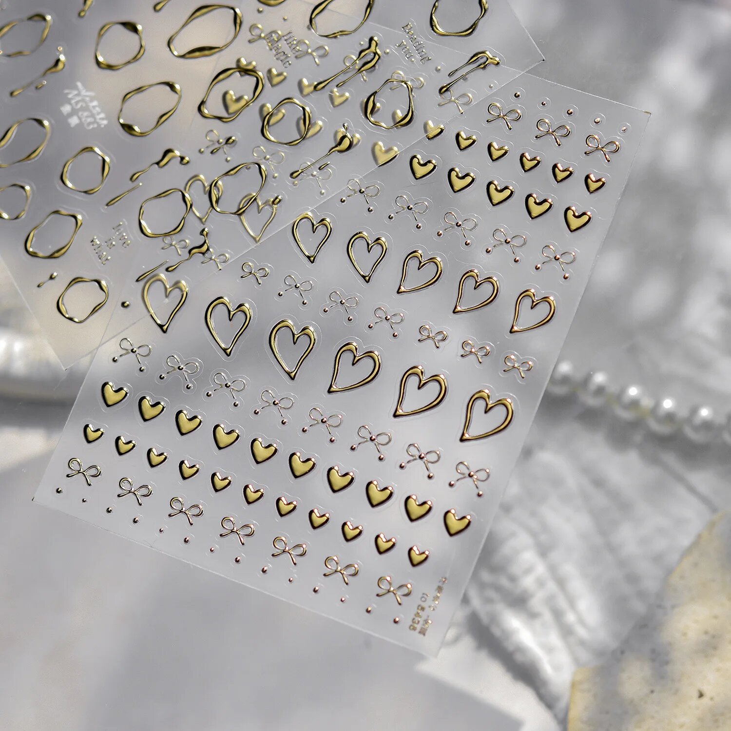 5D золотые и серебряные наклейки для ногтей to5436 Metallic