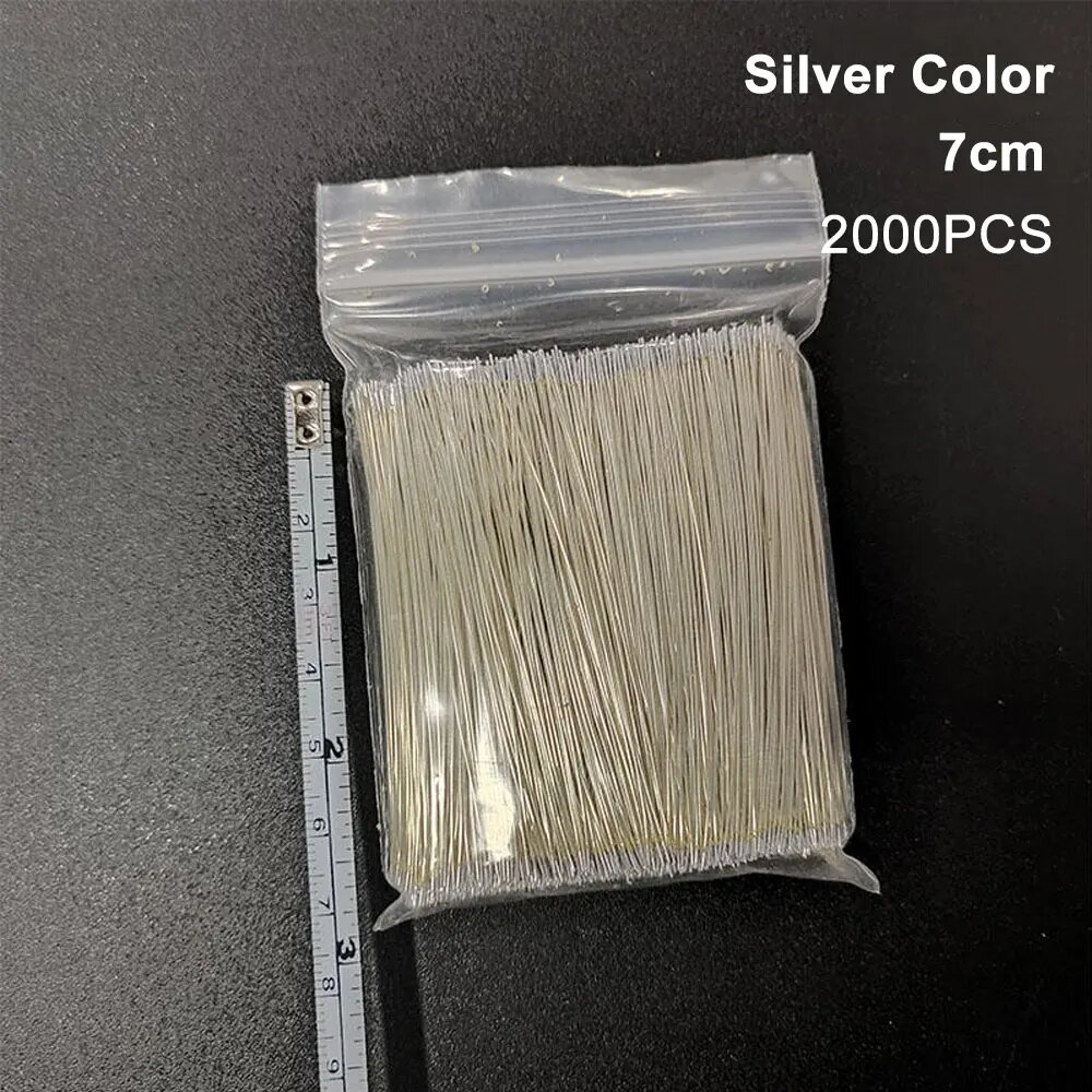FUNZENXIN LED Neon Light Welding Wire 5V 12V 24V Silver/Copper 2000PCS Silver 7cm