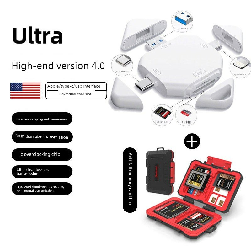 Ультра HD 4.0 карт-ридер SD TF с чипом IC Overclocking и кейсом для хранения для передачи видео 8K
