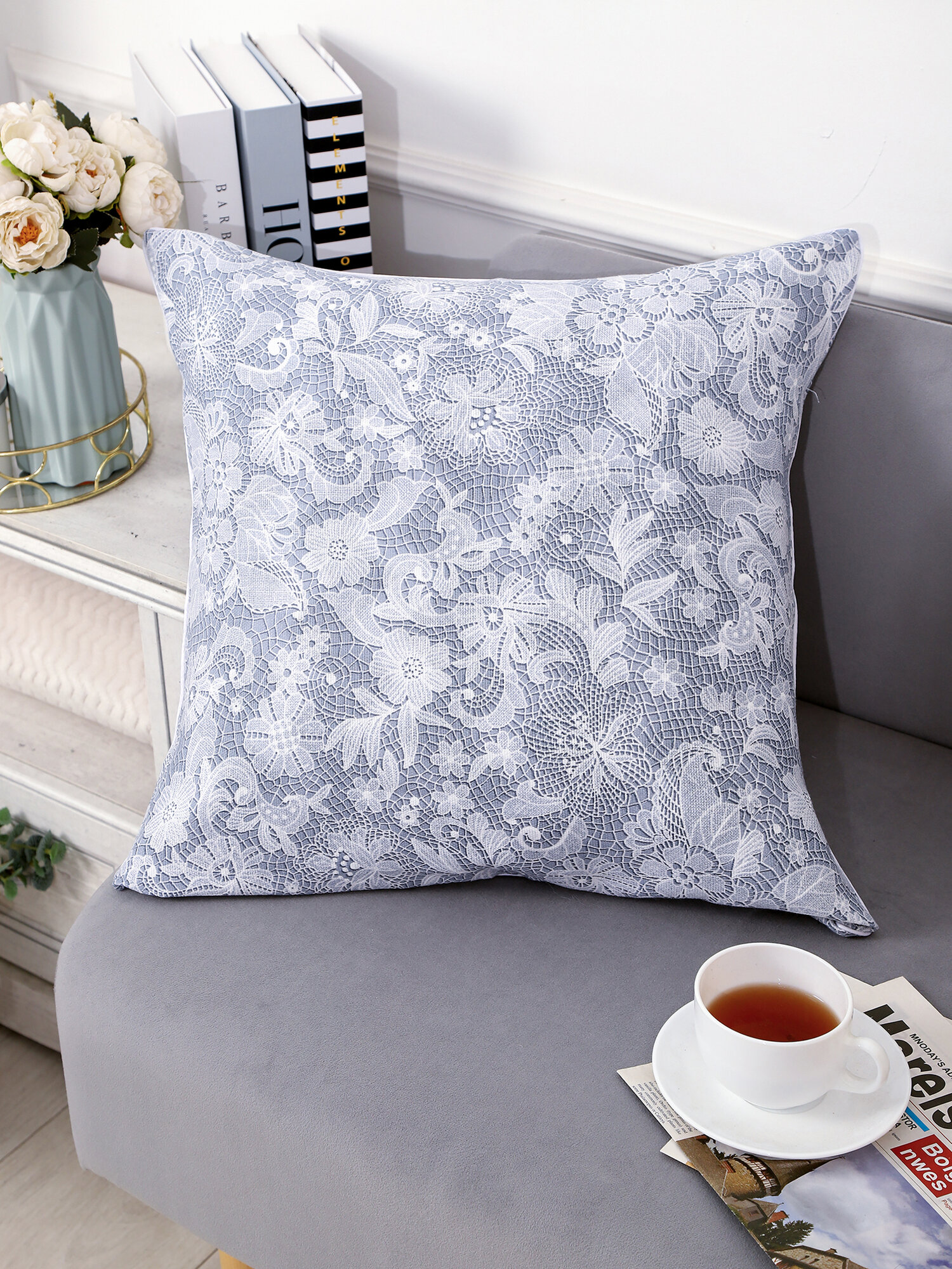 Наволочка декоративная Lizzy Home наволочка 50х50 рисунок кружево