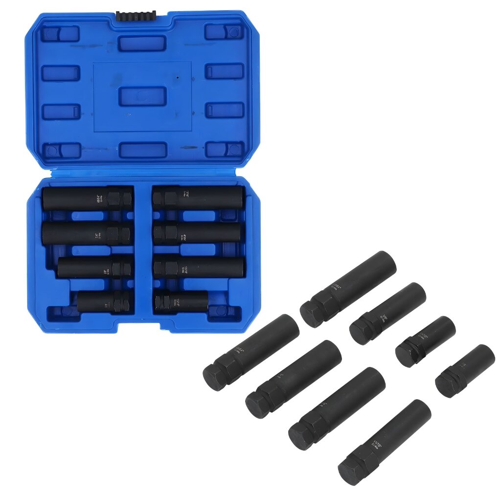 Набор универсальных ключей для гаек размером от 5/8 до 45/64 дюйма с системой блокировки для предотвращения несчастных случаев при обслуживании шин