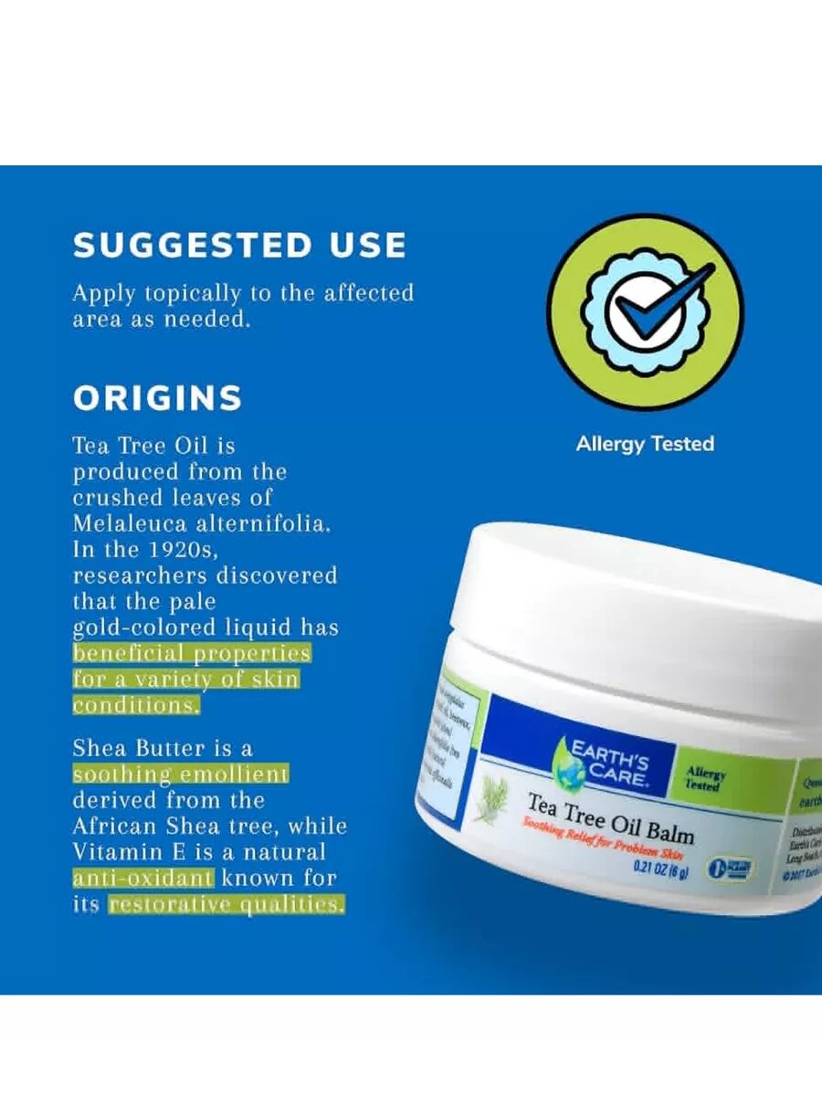 Tea tree oil balm 6 g soothing relief problem skin