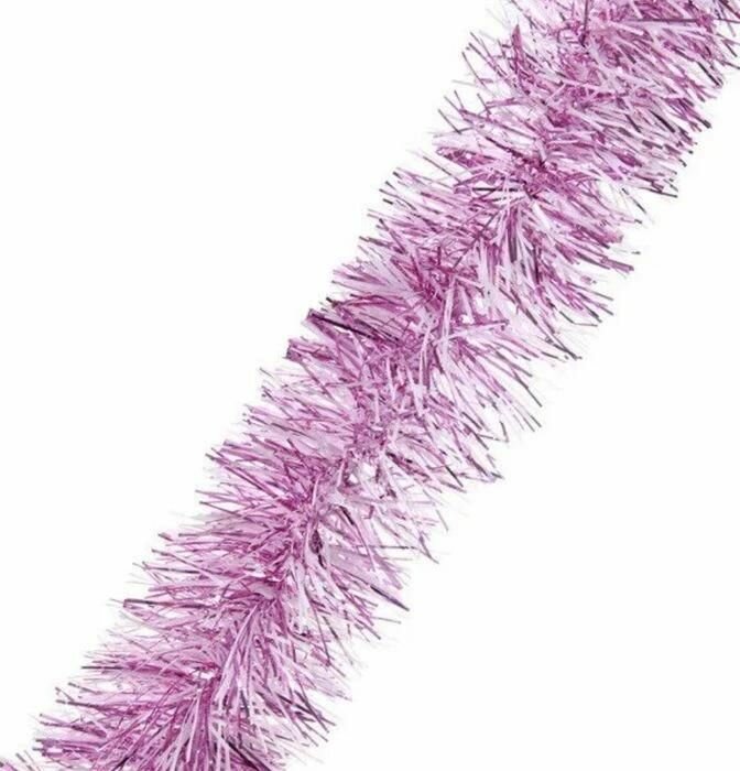 Мишура новогодняя Восток-Сервис длина 2 м, 9 см, "Снежное сияние", розовый (215-623)