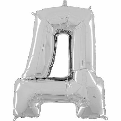 Воздушный шар фольгированный GRABO Буква Д, серебряный, 26"