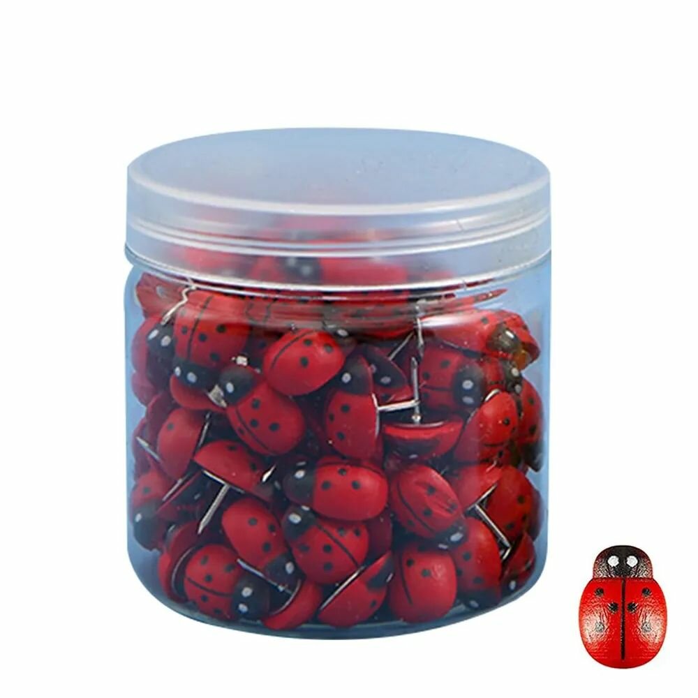 50 кнопок для насекомых-красные