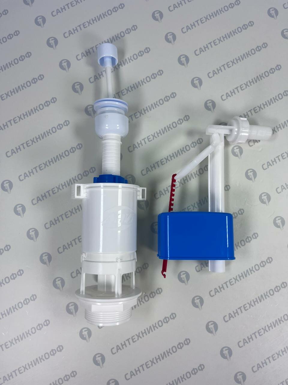 Комплект арматура для бачка АНИ пласт шток + клапан с боковой подводкой (WC4050)