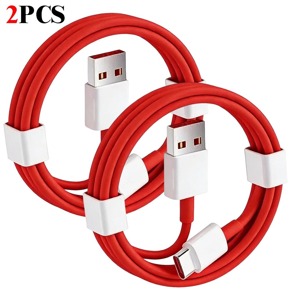 2шт USB-C кабель 1M, красный для OnePlus
