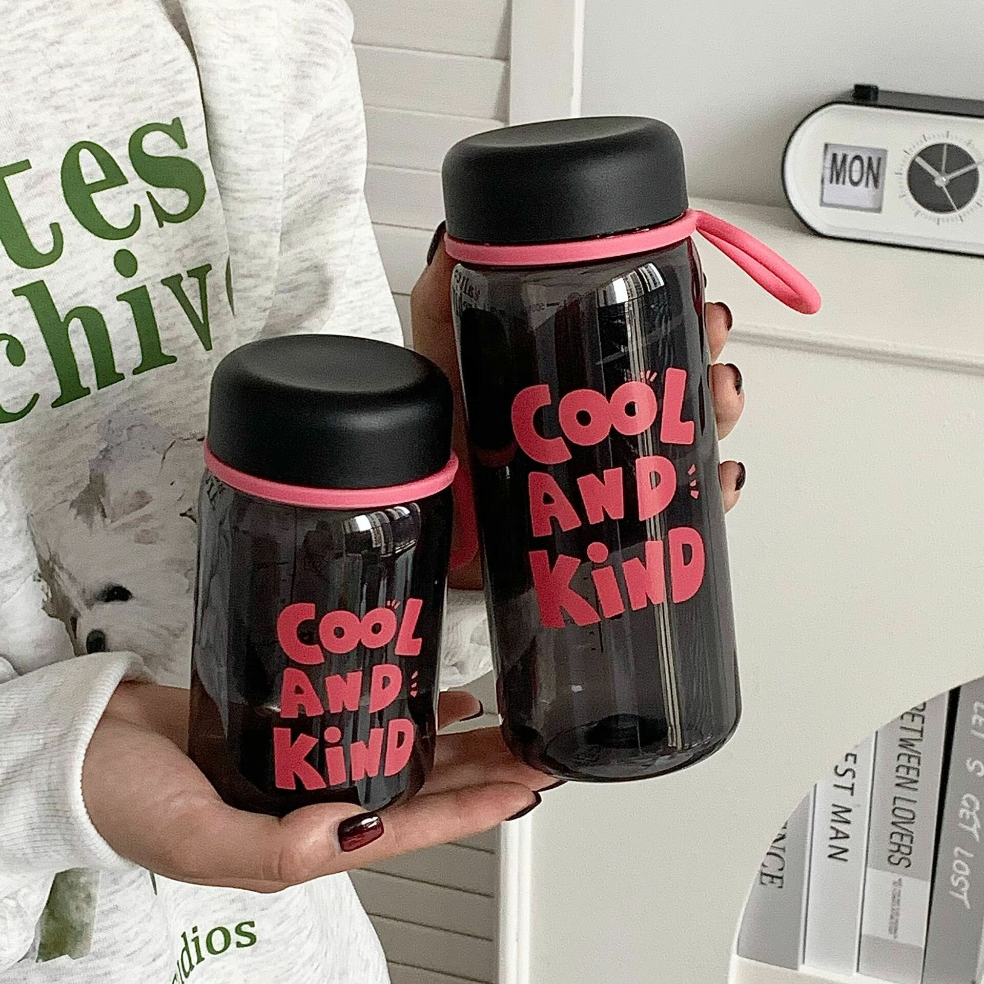 Пластиковая термостойкая кружка с чайным фильтром, черная 400 мл компактная кружка для студентов