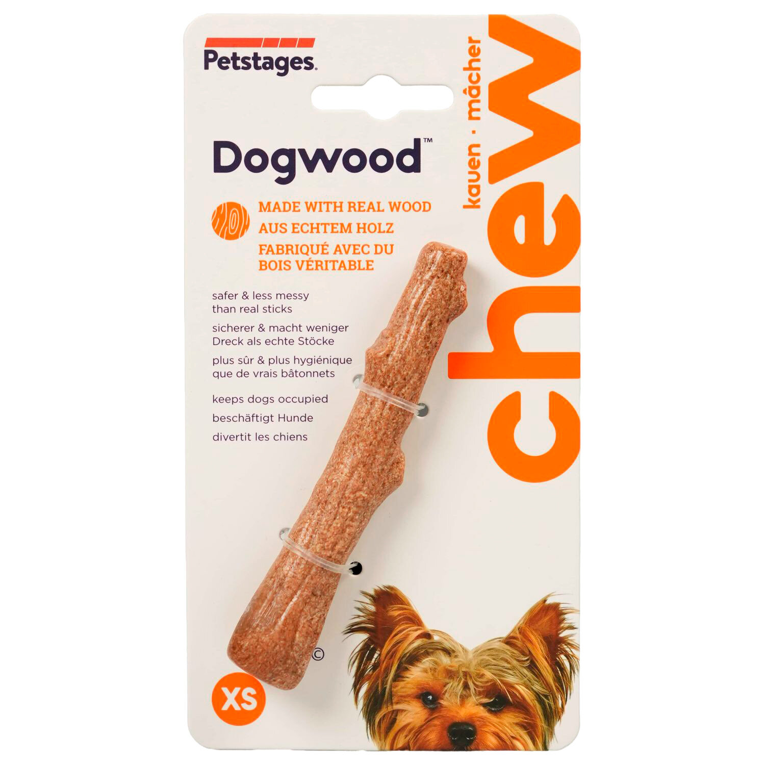 Игрушка для собак Petstages Dogwood палочка деревянная 10 см очень маленькая