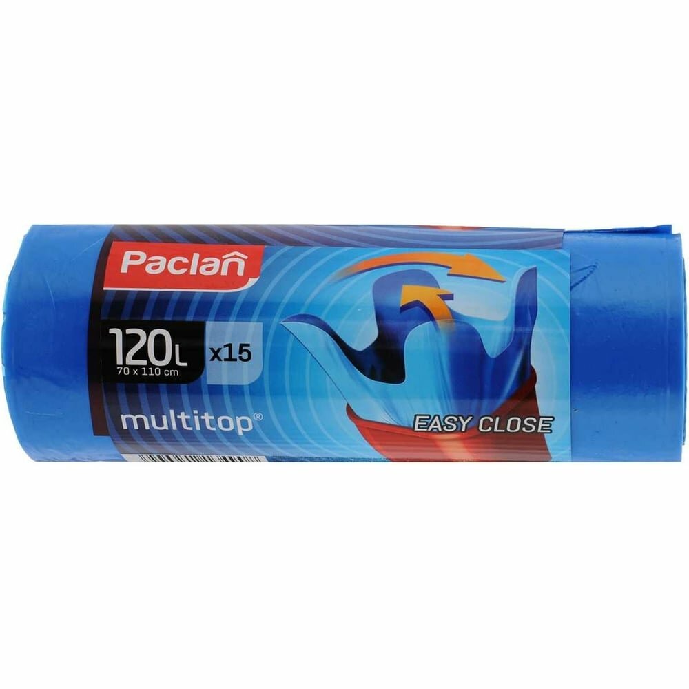 Мешки для мусора MULTI-TOP 120 л, 110x70 см, 15 шт Paclan 42013490 5900942134908