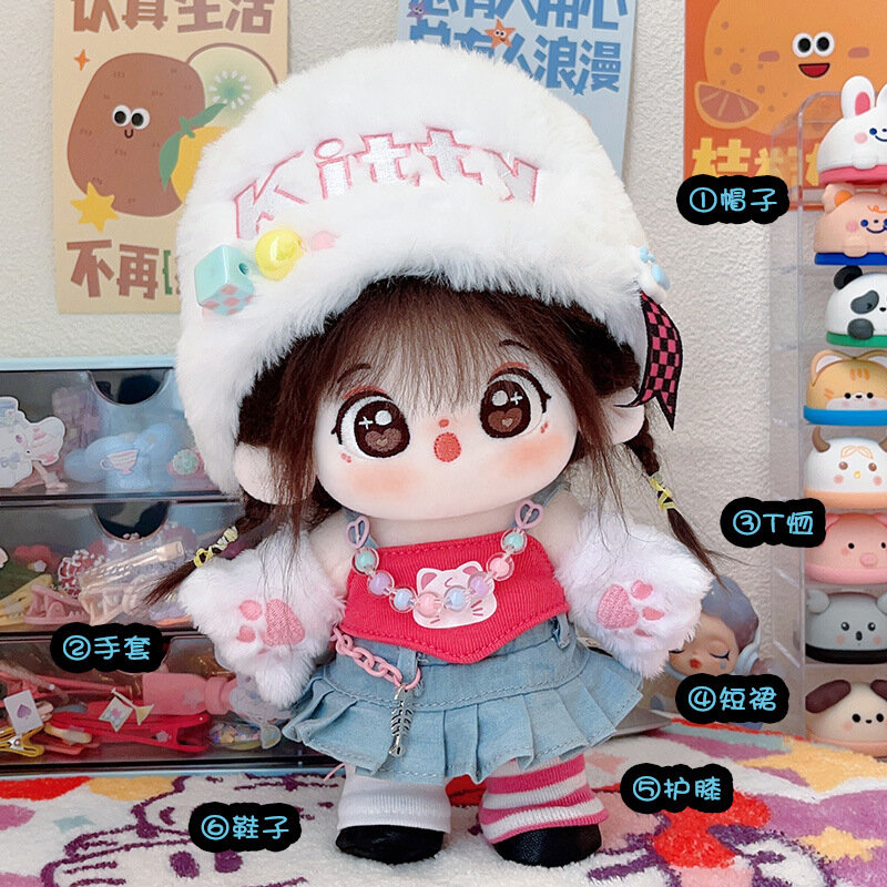 20 см хлопковая кукла девочка с каркасом, одежда для куклы, обнаженная кукла, игрушка для переодевания, подарок, в наличии