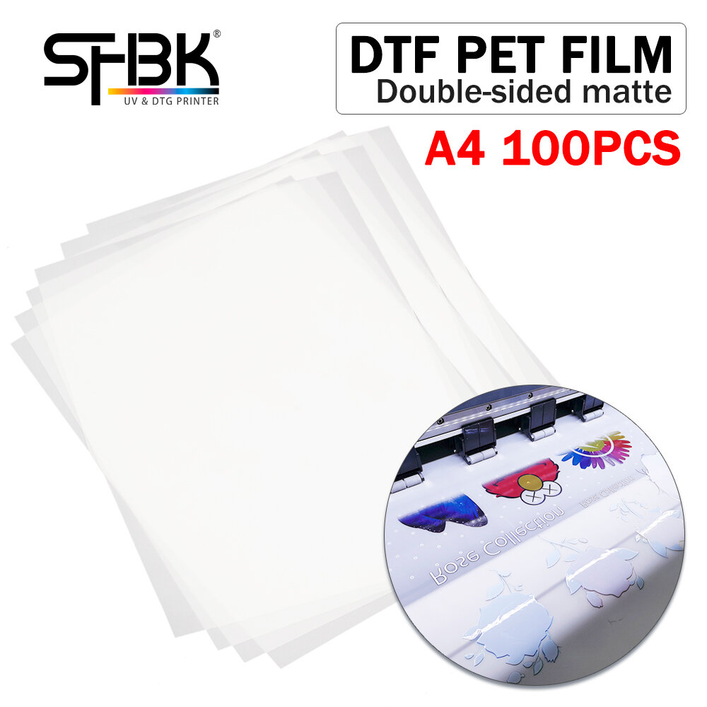 Бумага для переноса DTF PET FILM для принтера A4, двусторонняя матовая, без застревания, подходит для принтеров A3, A4, A2, A1, L1800, L805, оригинальный DTF принтер