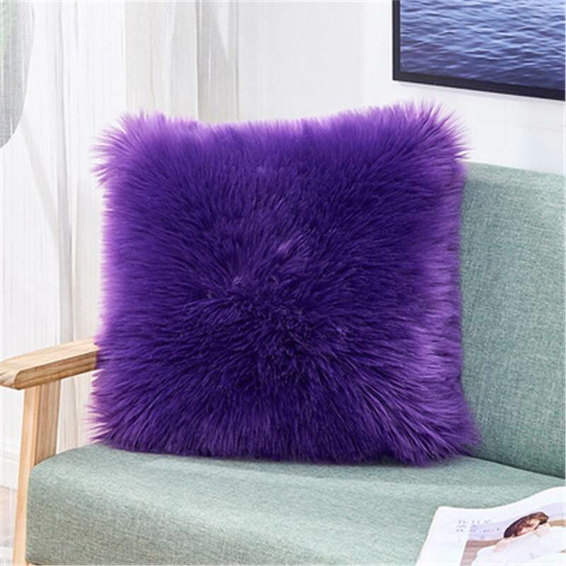 Европейский стиль длинная плюшевая подушка с сердечником из шерсти, чехол для подушки для дома, дивана, прикроватной модели, подушка из лисьего меха