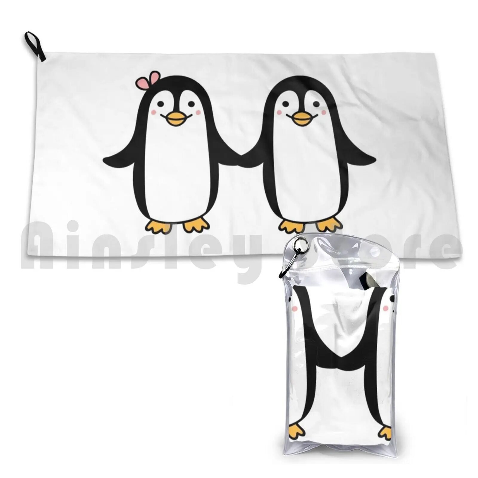 Полотенце Пингвины в любви Quality Towel 40x80