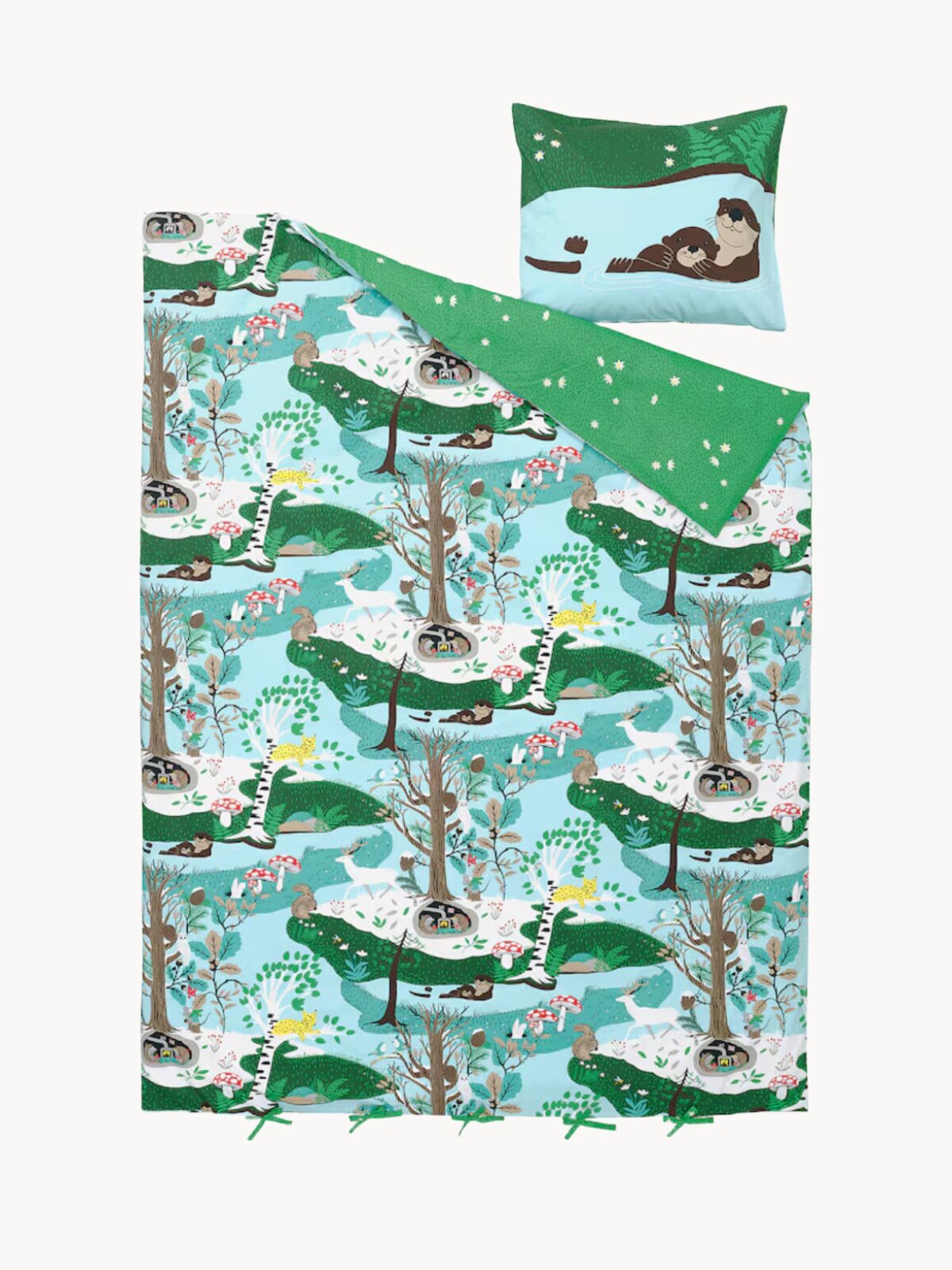 Детское постельное белье икеа SKOGSDUVA, Руфла Понты и подушки, 150х200/50х80cm