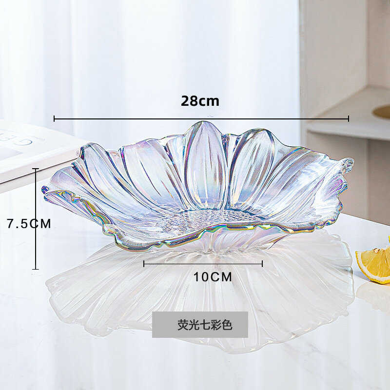 Персонализированная стеклянная тарелка для фруктов, креативная тарелка с цветком подсолнуха, красочная тарелка для