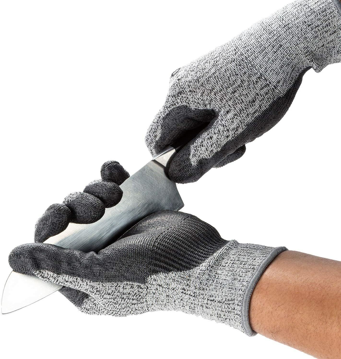 1 пара перчаток защиты рук с сертификатом EN388, уровень защиты от разрезов ANSI Level 3, размер L, цвет серый, для мясников и переработки мяса