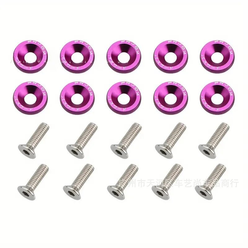 Набор болтов M6 JDM, шайбы для крыльев, модификация автомобиля, прокладка, винт, бампер Purple