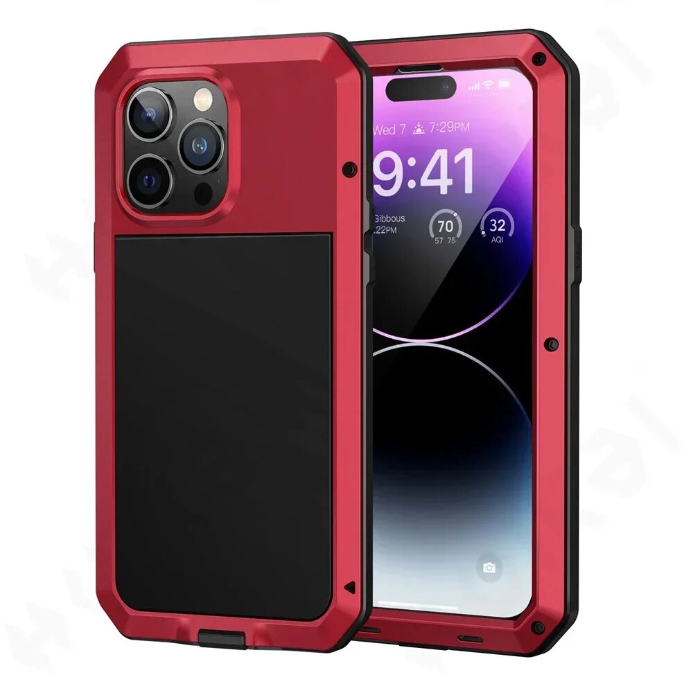 Красный противоударный чехол для iPhone 16