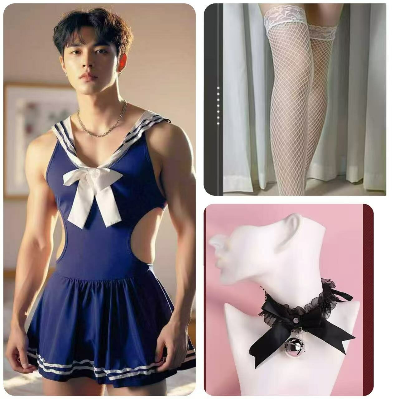 Комплект нижнего белья больших размеров, эротический комплект для создания сексуального образа, мини-юбка в стиле школьной формы для ролевых игр, мужская форма для подготовительной группы детского сада, размер: Один размер подходит всем
