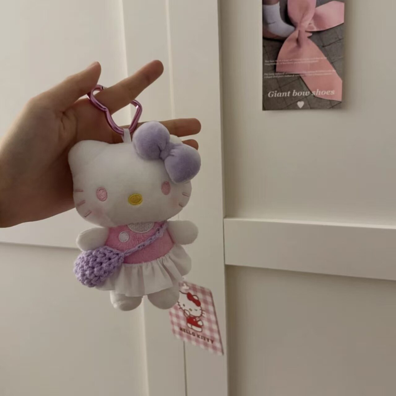Подлинные аксессуары Hello Kitty Sanrio, подвеска для сумки, плюшевая кукла, брелок, украшение для рюкзака, игрушка для декора