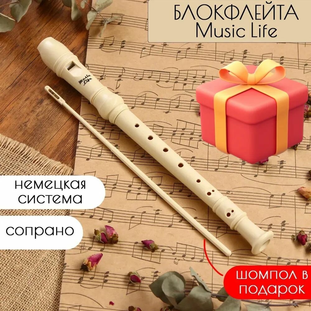 Блокфлейта, 8 отверстий, немецкая система, сопрано