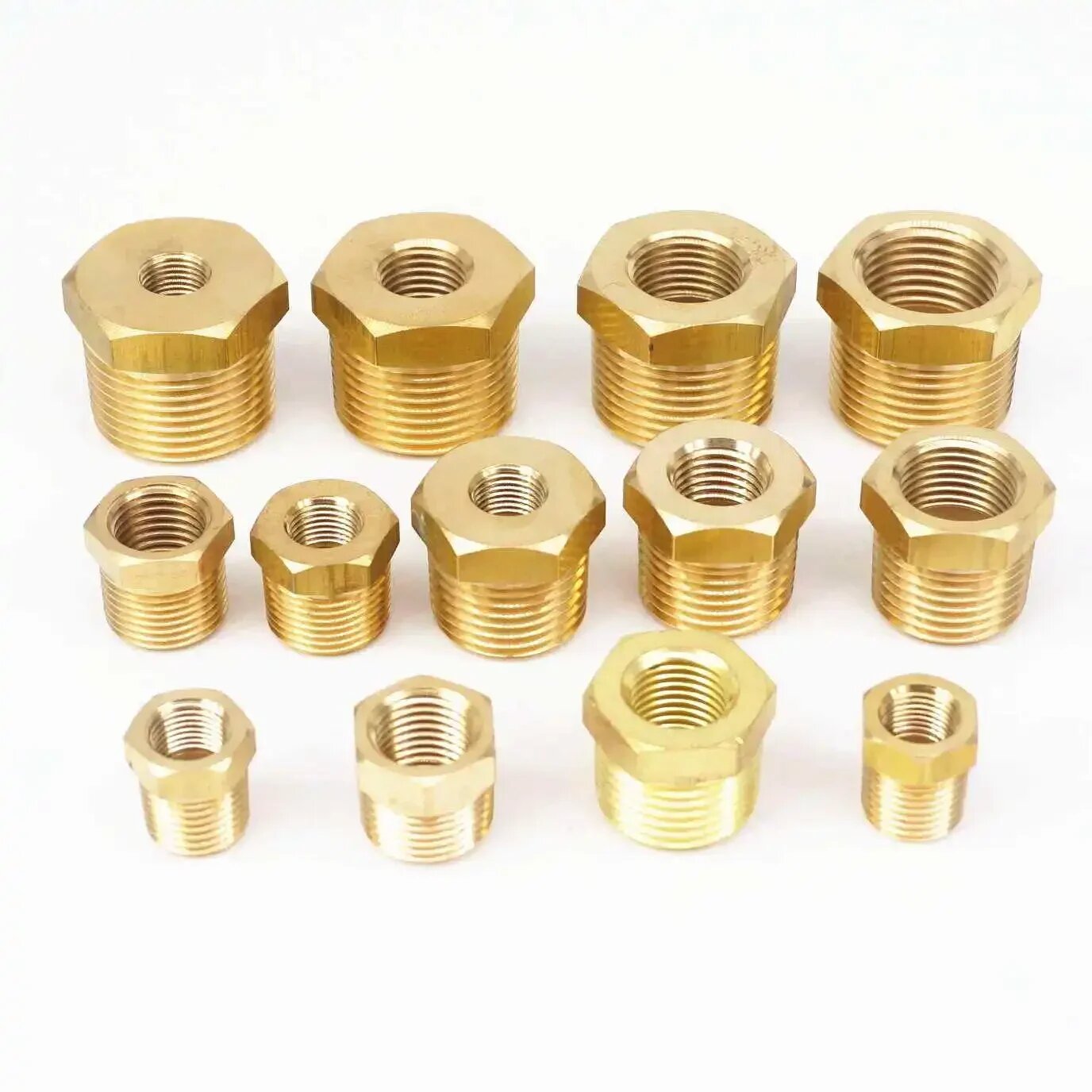1/4 "3/8" 1/2 "3/4" NPT BSPT с наружной и внутренней резьбой, латунная переходная втулка, адаптер для фитинга трубы 229PSI