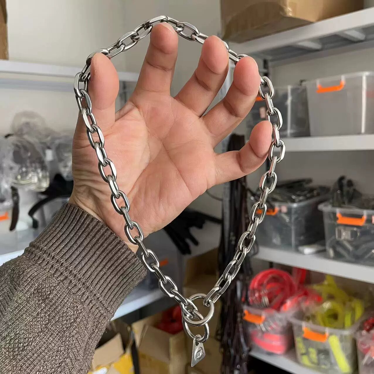 Премиум-стальной ошейник с P-цепью для мелких и средних пород собак, регулируемая длина 3.0-50 см