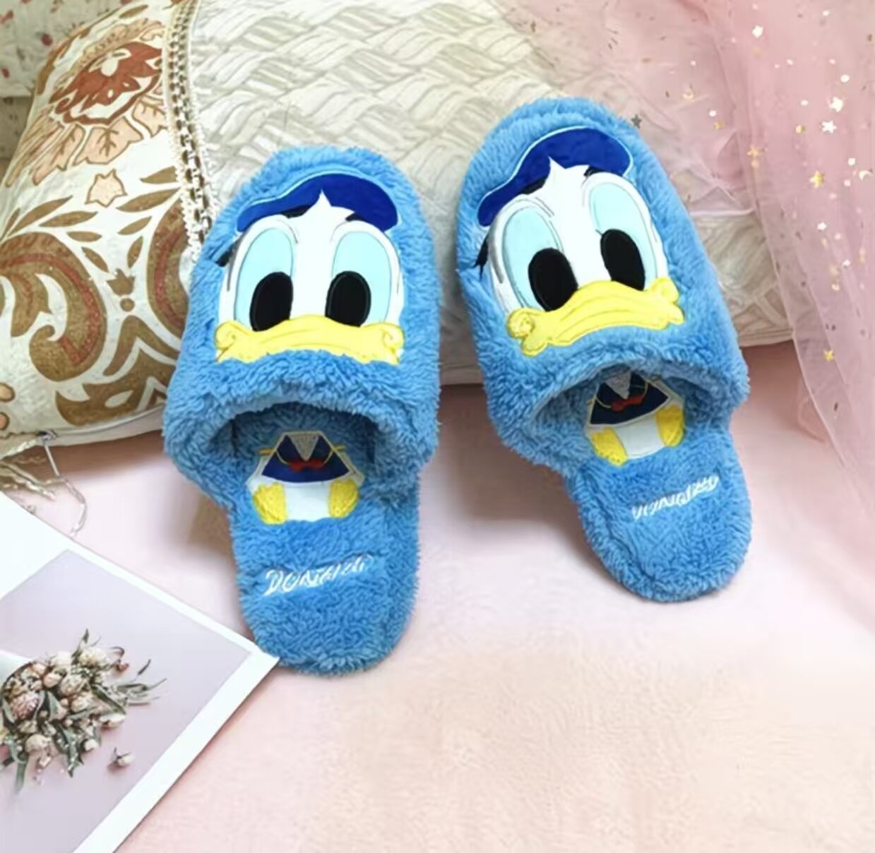 Тапочки MINISO Дональд Дак 40-43, Синяя ткань из длинного штапеля