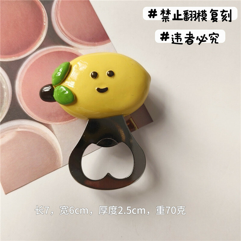 Милый мультяшный открывашка для бутылок с фруктами, магнит на холодильник, магнитная наклейка, открывашка для вина, аксессуары из смолы