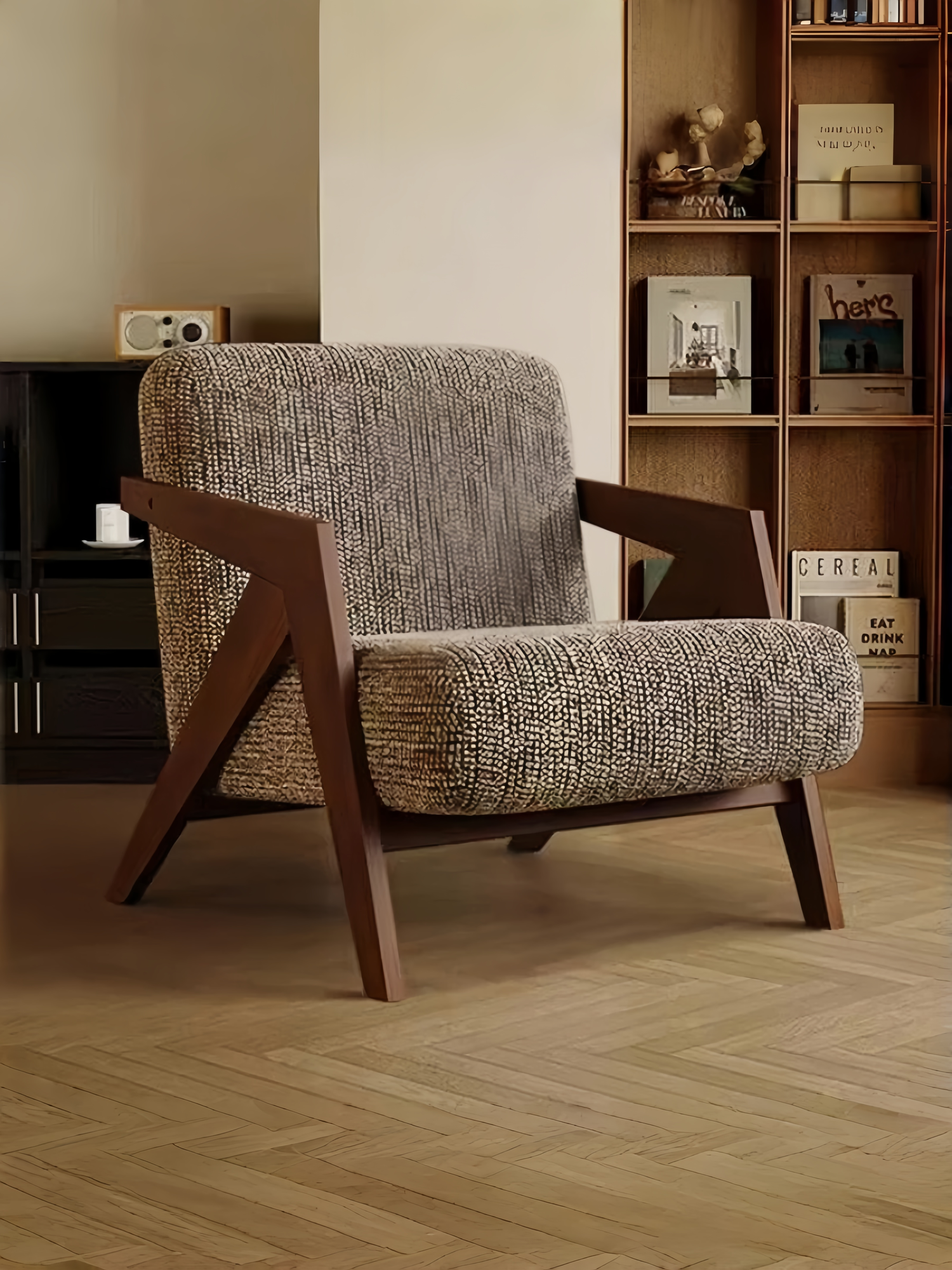 Одноместный диван-кресло, Резиновое дерево， 1 шт, 63х83х77 см