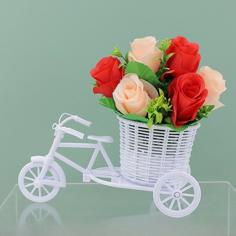 Artificial rose flower arrangement with silk flowers for home decor gift for living room styledd