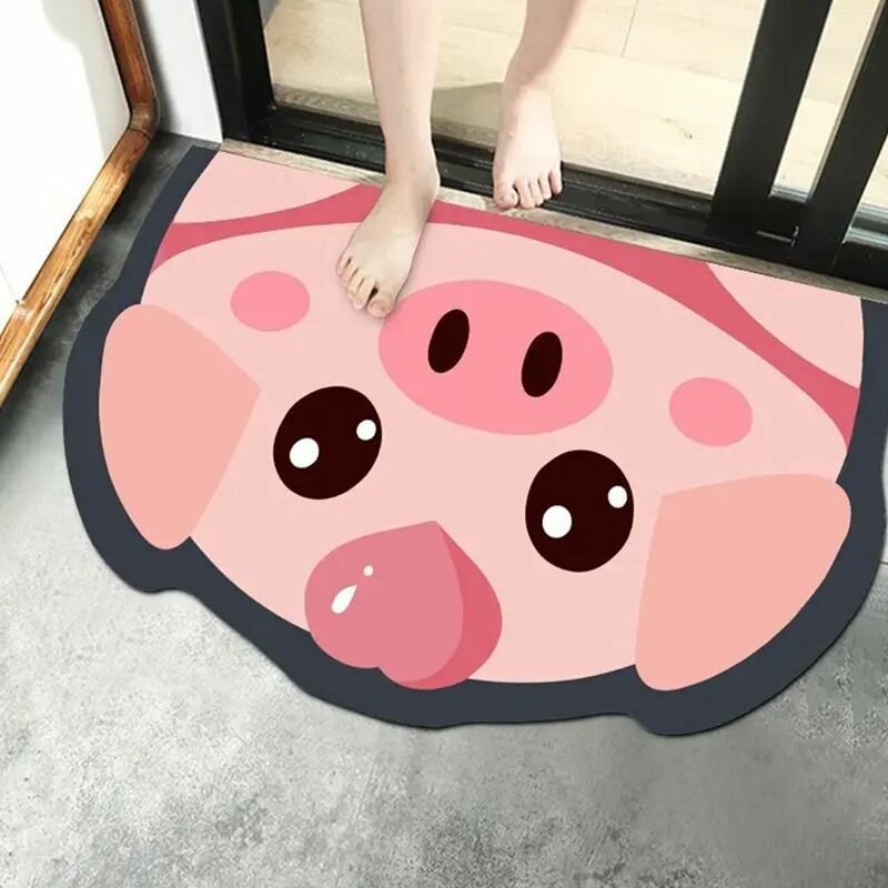 Водопоглощающий нескользящий коврик из диатомитовой земли, мультяшный коврик для ванной, коврик для туалета, неправильной формы