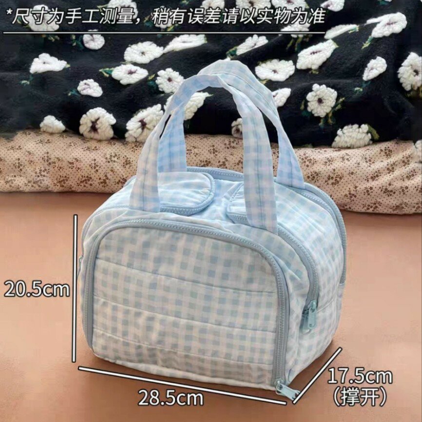Двойная широкая сумка для макияжа с четырьмя отделениями, большая вместимость, пушистая, дорожная портативная сумка для туалетных принадлежностей, многофункциональная сумка для деловых поездок с разделителями