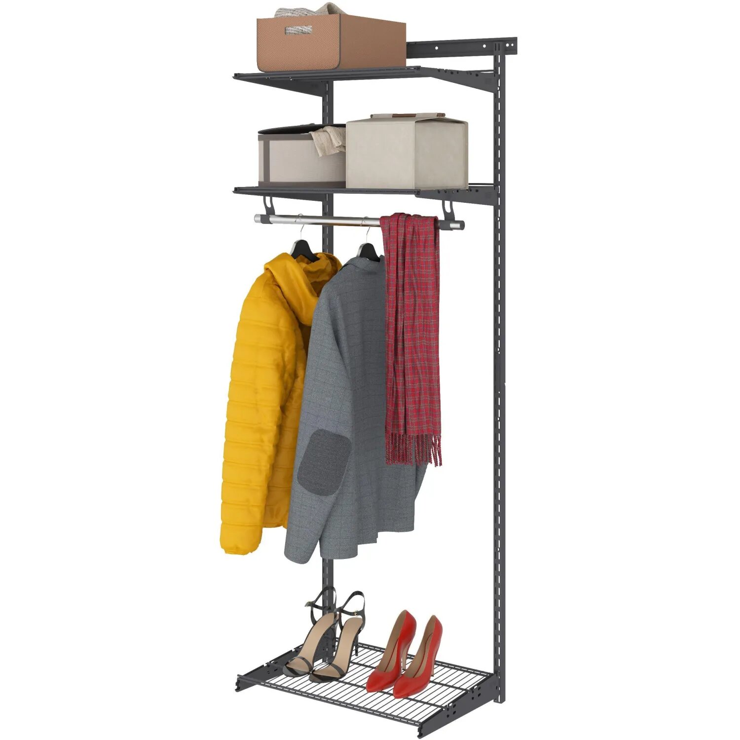 Комплект гардеробной cистемы практик Home Basic G60 графит