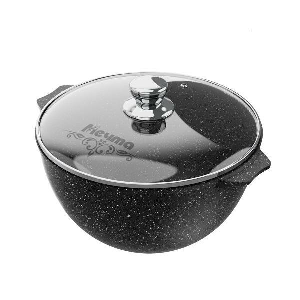 Казан для плова алюминий литой А/П 5Л гранит BLACK мечта