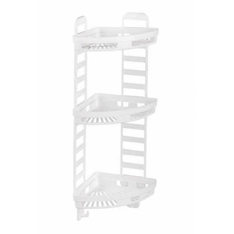 Полка для ванной комнаты настенная угловая трансформер 250*180*580 белый альтернатива