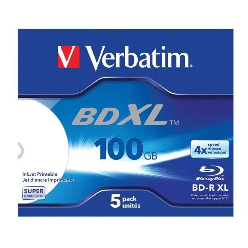 Verbatim Диск для записи BD-R, 100 ГБ, 1 шт