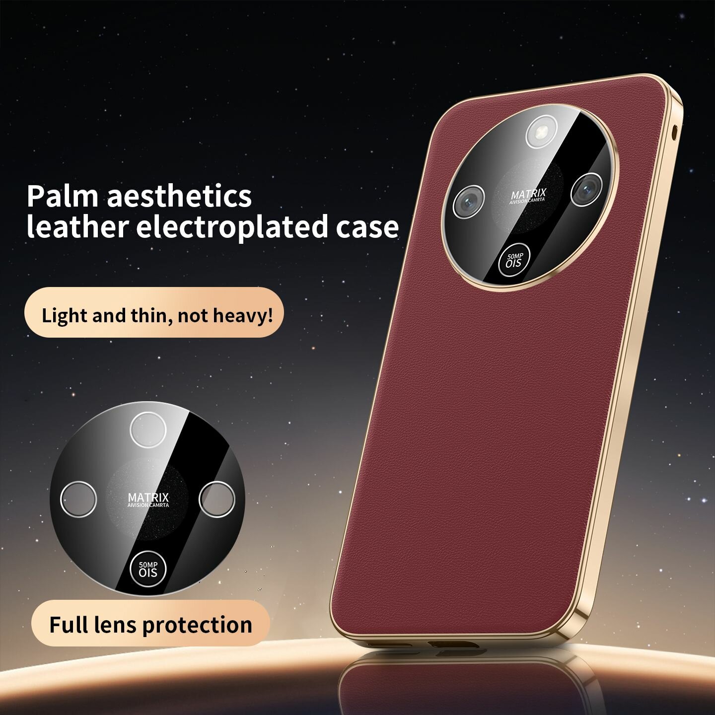 Чехол для Honor X9D/ Хонор X9d Кожаный корпус + рамка с золотым гальваническим покрытием антиударный чехол