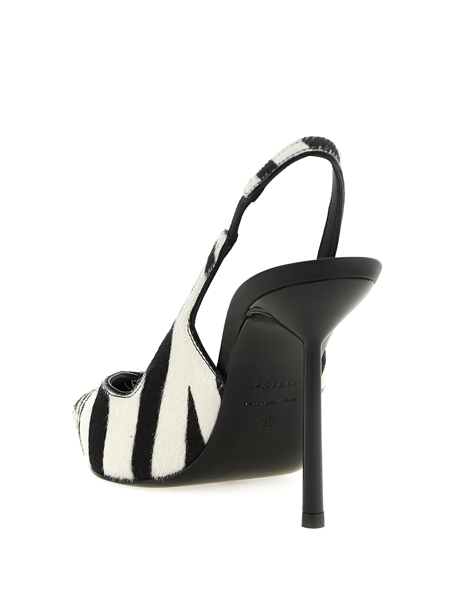 Туфли Le Silla Zebra-pattern stiletto slingback heeled pumps, размер 37, белый — фото 1