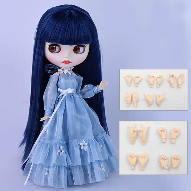 ICY DBS Blyth Кукла BJD Joint Body Белая кожа Синие волосы Набор Кукла 1/6 30 см Подарок для девочки Аниме SD