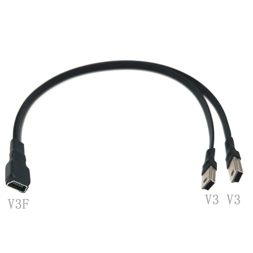 Кабель питания USB 2.0, микро-USB-кабель для зарядки данных, мини-от одного до двух автомобильных видеорегистраторов, электронный адаптер для собачьего навигатора, кабель питания 0.3M, V3- V3-V3